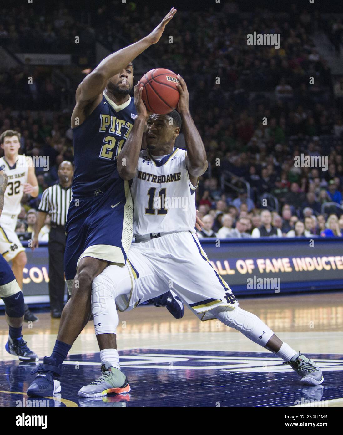 Notre Dame’s Demetrius Jackson (11) drives in on Pittsburgh’s Sheldon ...