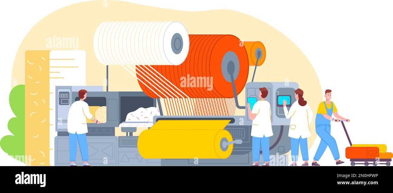 Femme filage coton Banque d'images vectorielles - Alamy