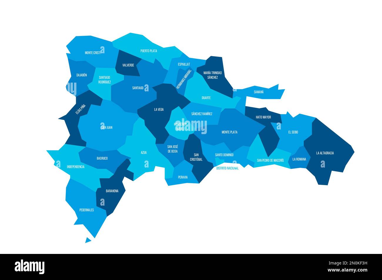 République dominicaine carte politique des divisions administratives ...