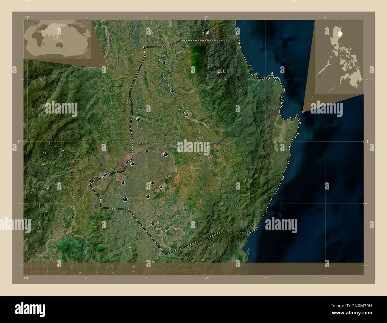 Isabela, province des Philippines. Carte satellite haute résolution ...