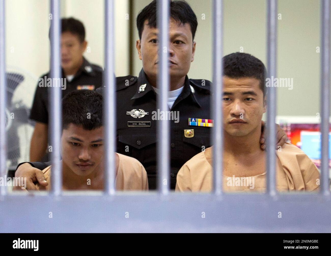 Myanmar migrants Win Zaw Htun, right, and Zaw Lin, left, both 22, are ...