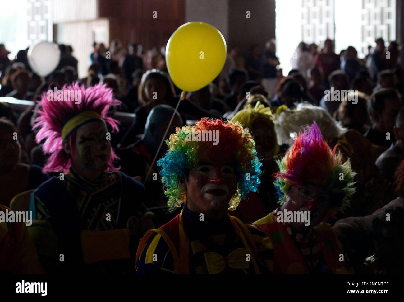 Clowns attend a mass inside the Basilica of Our Lady of Guadalupe in ...