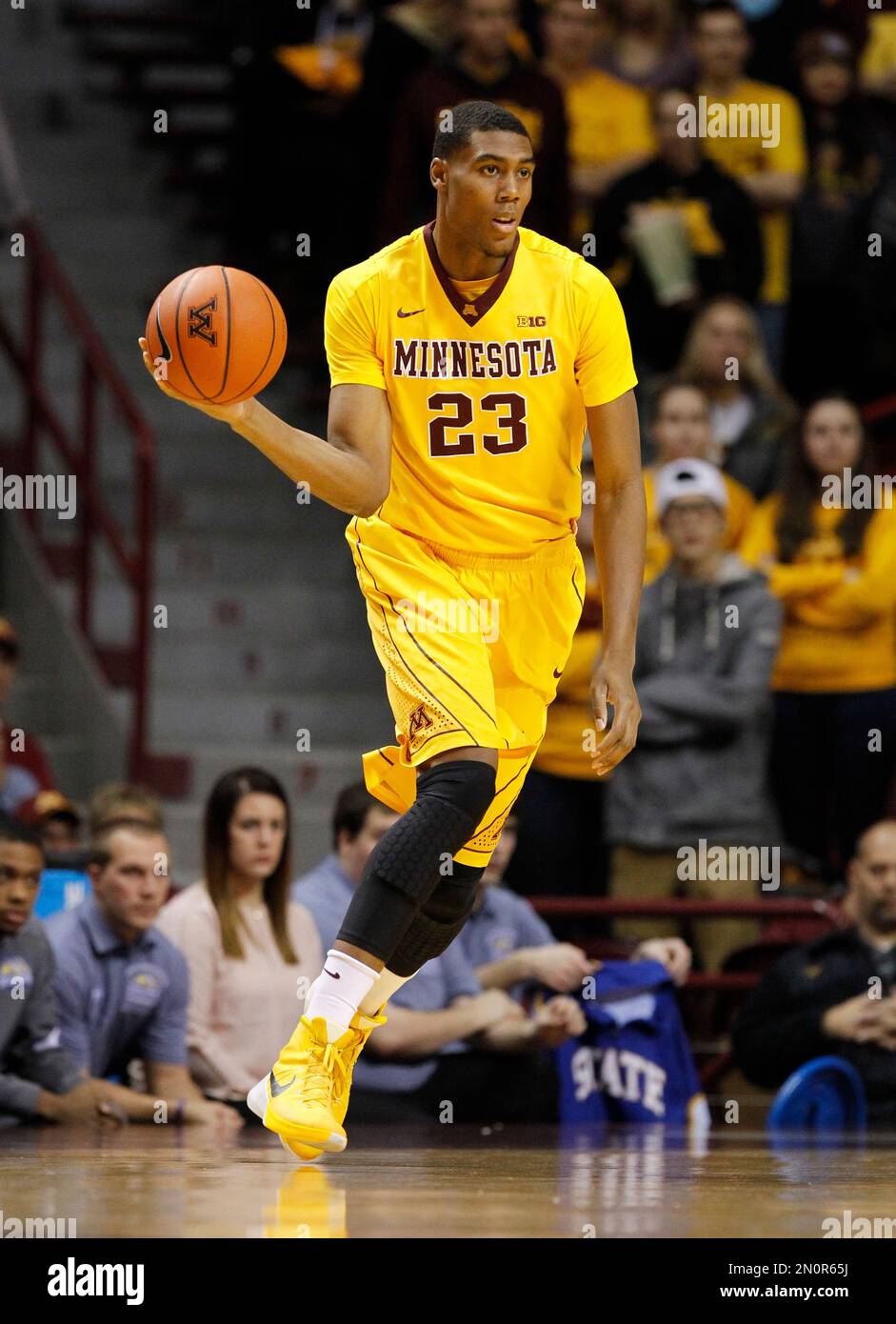 Minnesota forward Charles Buggs (23) looks to pass to a teammate during ...