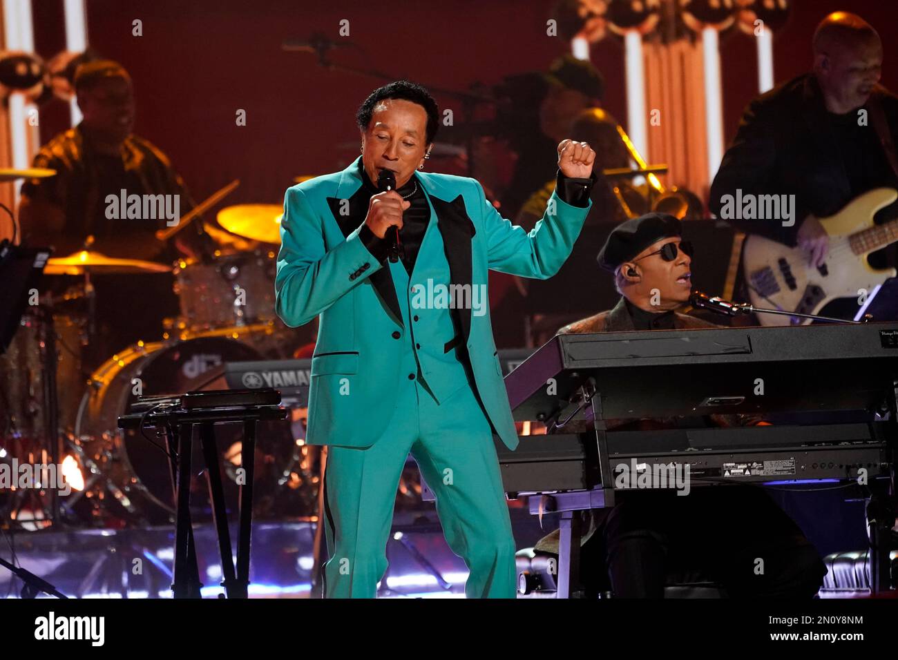 Smokey Robinson performs "Tears of a Clown" during a tribute to Motown ...