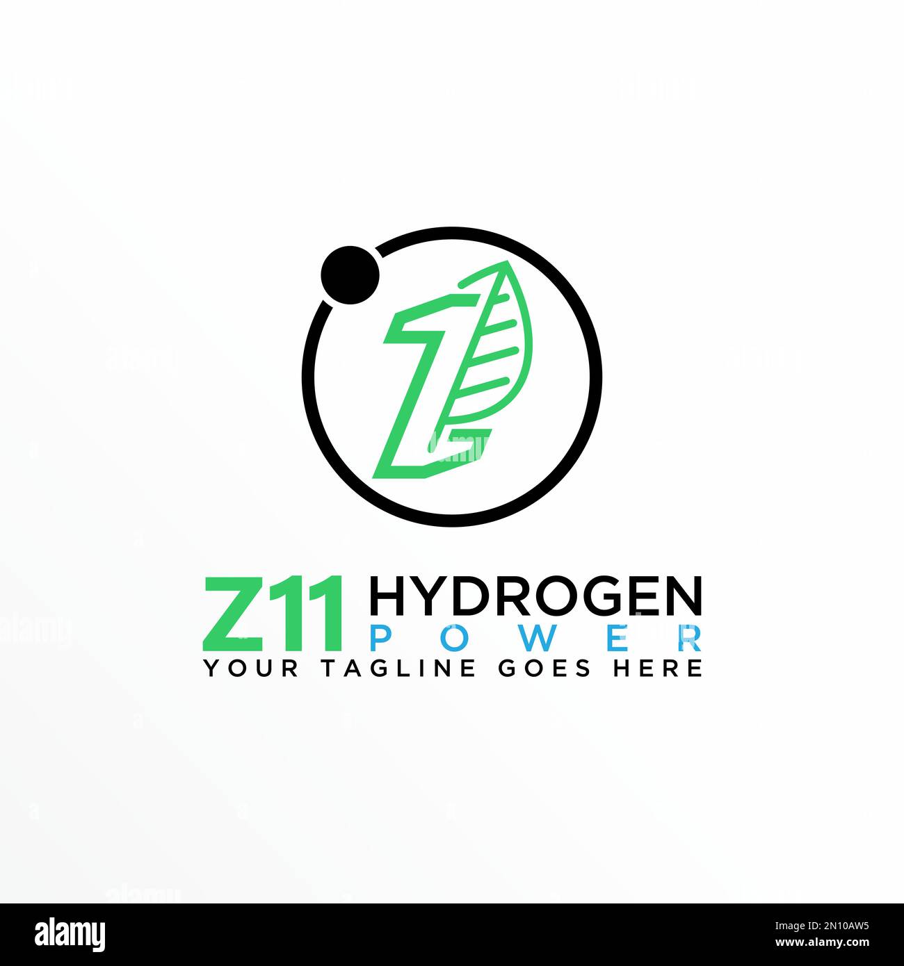 Lettre ou mot Z ou numéro 1 police avec puissance et feuille image ...