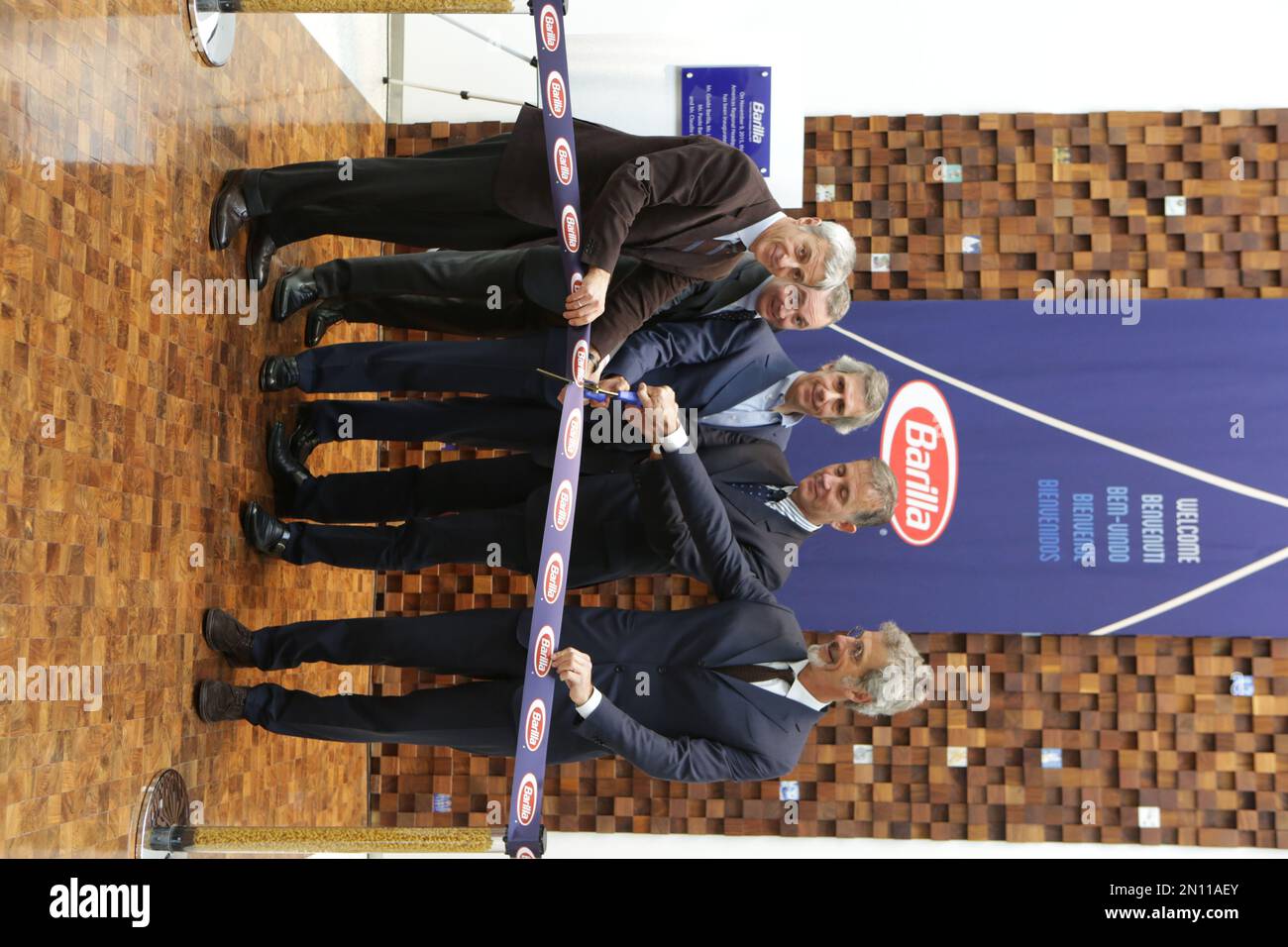NORTHBROOK, IL, NOVEMBER 9, 2015 : Barilla leaders celebrate the grand ...