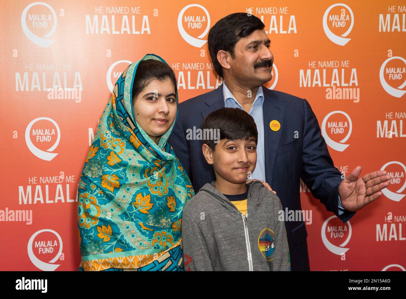 From left, Malala Yousafzai, Atal Khan Yousafzai and Ziauddin Yousafzai ...