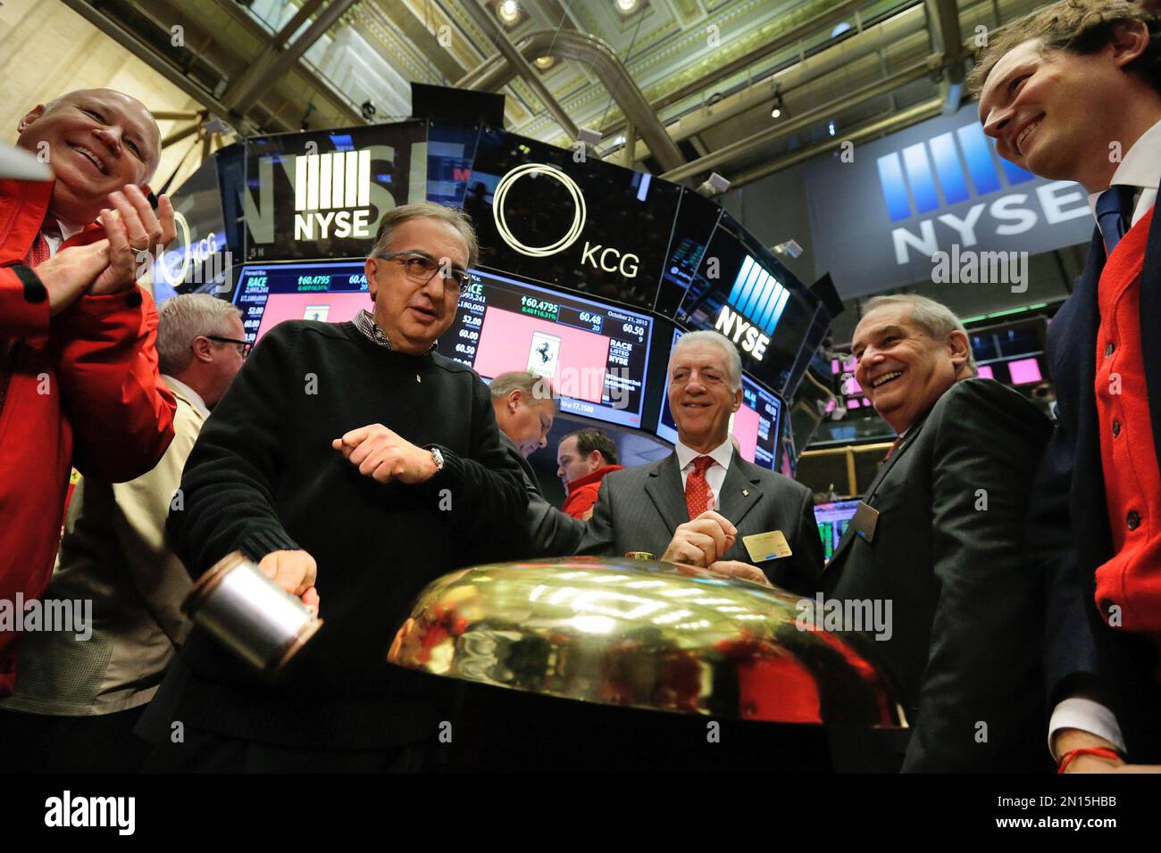 From second left, Fiat Chrysler CEO Sergio Marchionne, Piero Ferrari ...
