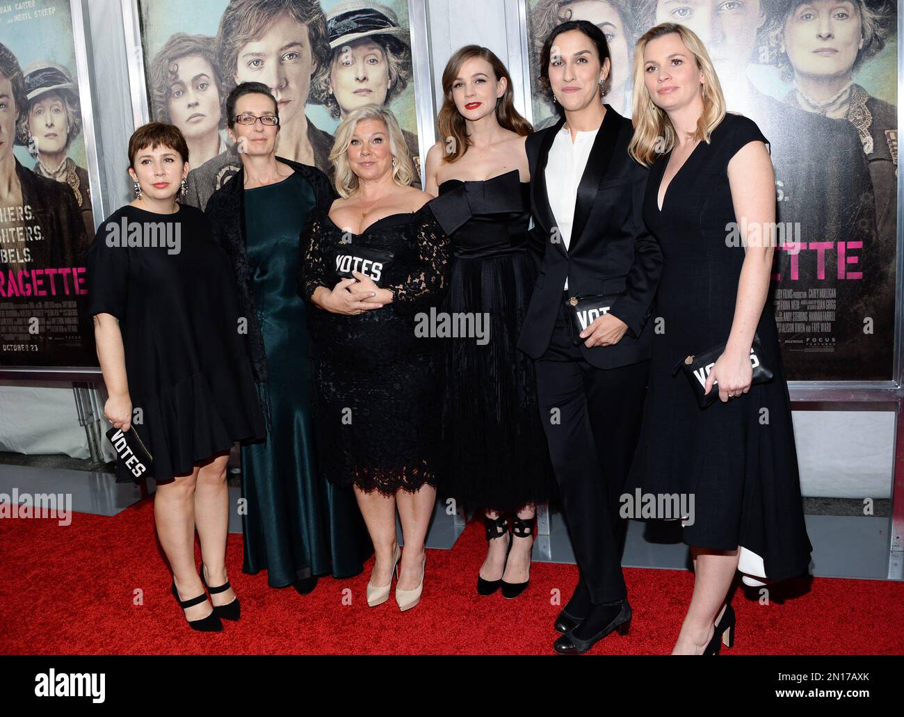 Writer Abi Morgan, left, Dr. Helen Pankhurst, producer Alison Owen ...