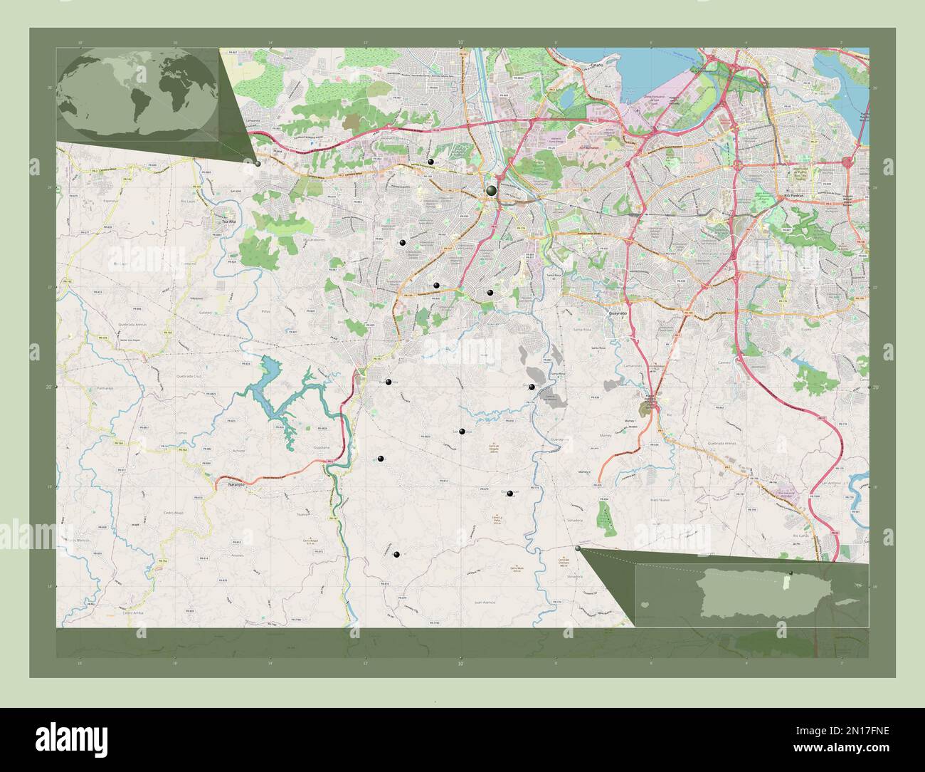Bayamon, municipalité de Porto Rico. Ouvrez la carte des rues. Lieux ...
