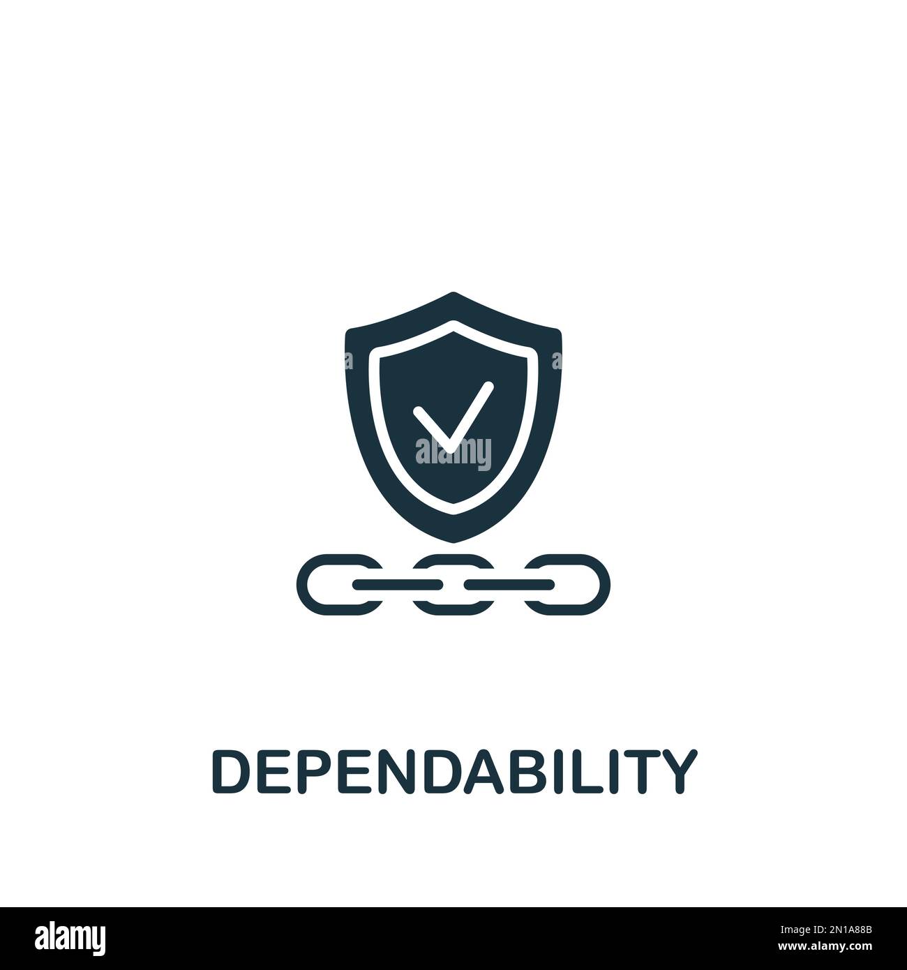 Icône de fiabilité. Signe simple monochrome de la collection des ...