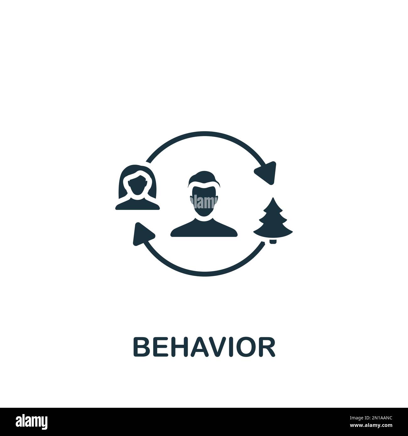 Icône comportement. Signe simple monochrome de la collection des ...