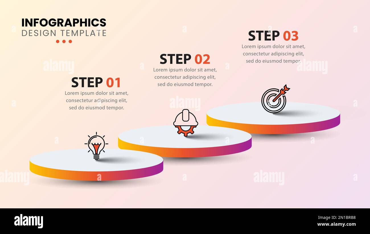 Modèle d'infographie avec icônes et 3 options ou étapes. Piliers. Peut ...