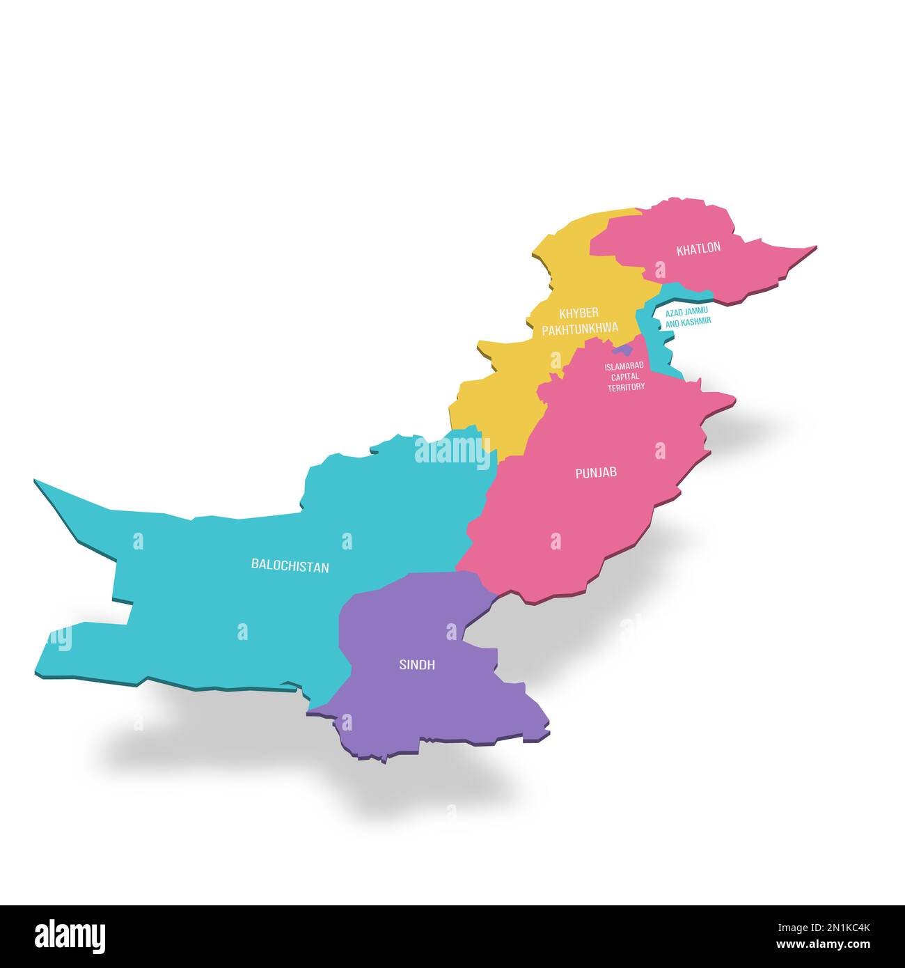 Pakistan carte politique des divisions administratives - provinces et ...