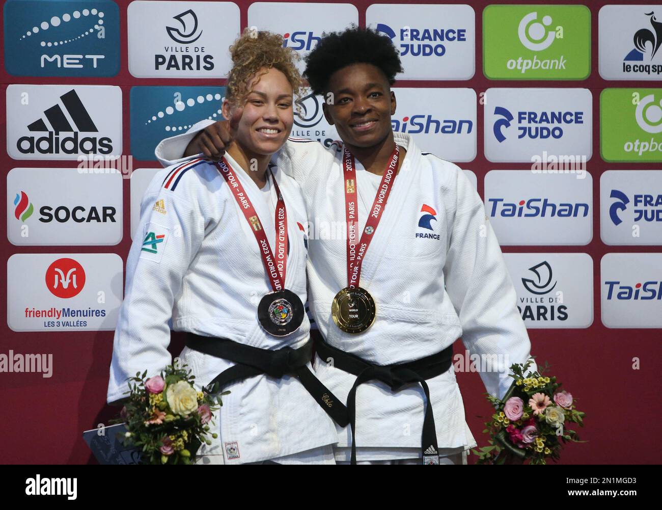 Audrey Tcheumeo et Cloe Buttigied de France pendant le Grand Chelem 2023 de Paris sur 5 février ...