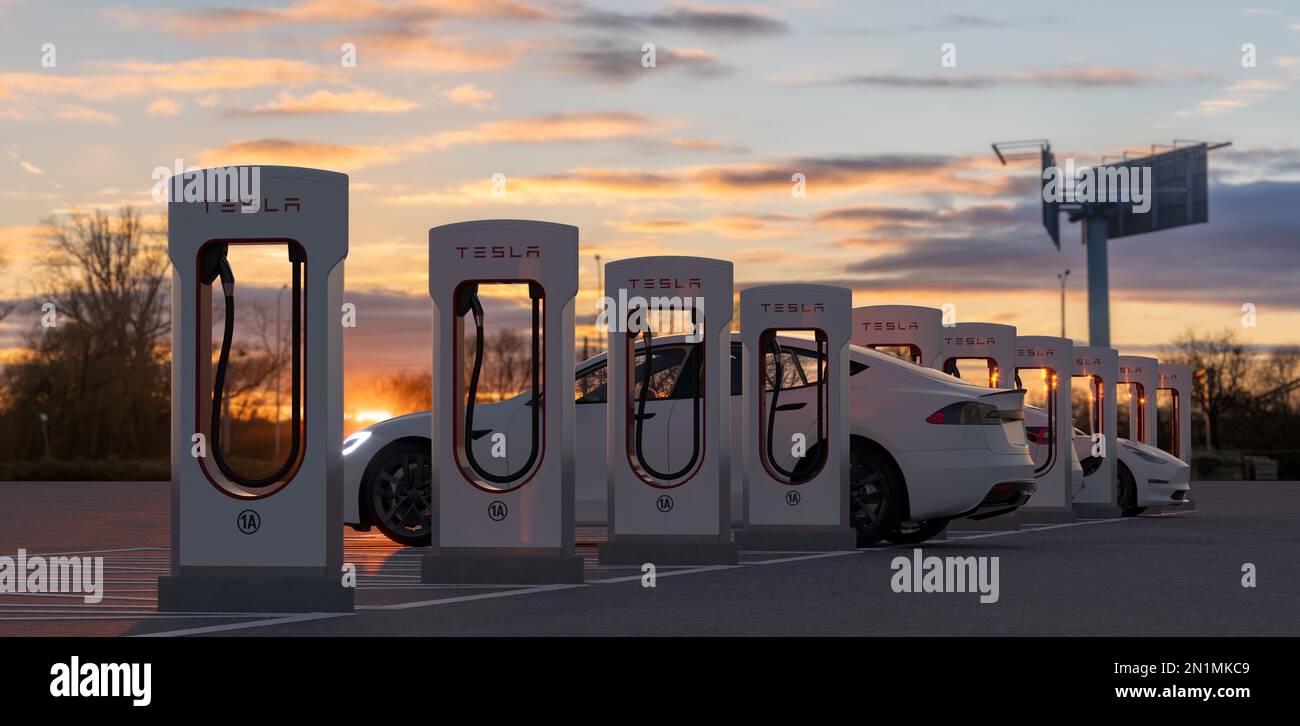 Tesla superchargers Banque de photographies et d’images à haute ...