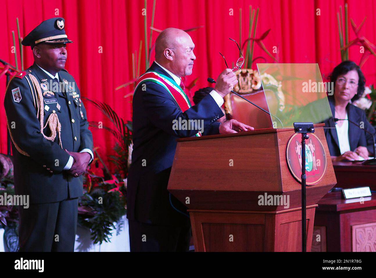 Suriname's President Desi Bouterse, re-elected to a second, five-year ...