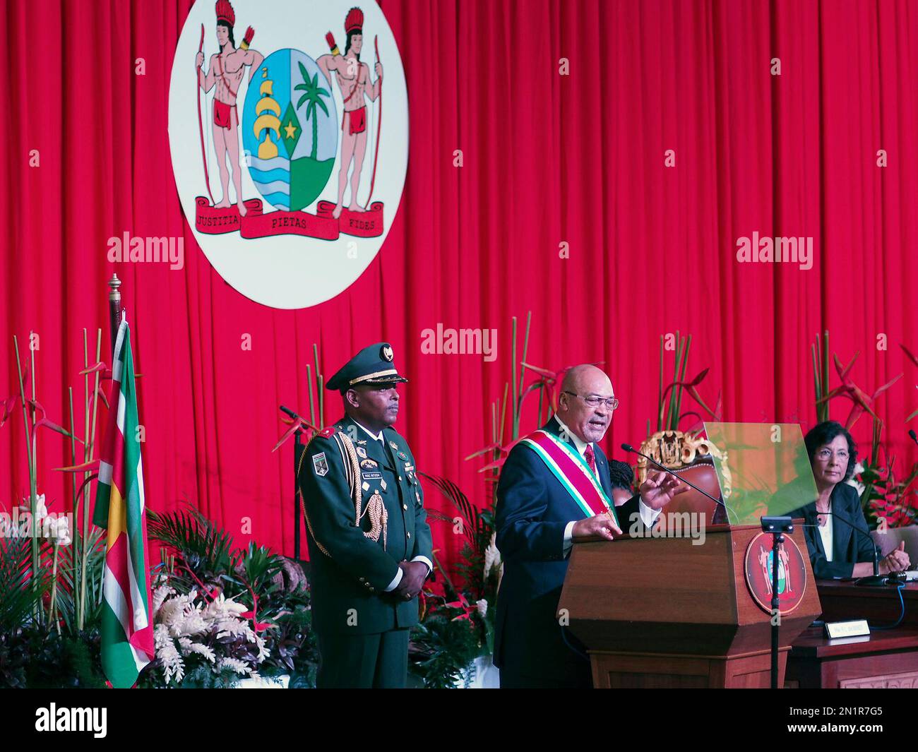 Suriname's President Desi Bouterse, re-elected to a second, five-year ...