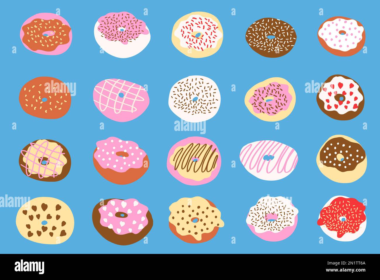 Beignets de style dessin animé. Illustration vectorielle isolée sur ...