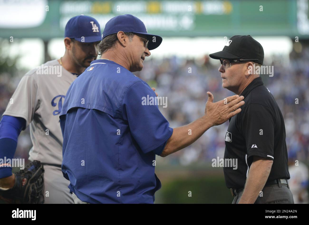 Los Angeles Dodgers manager Don Mattingly center, and Los Angeles ...