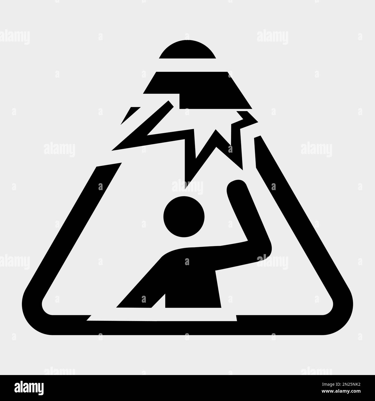 Attention, obstacle en hauteur, symbole isoler sur fond blanc ...