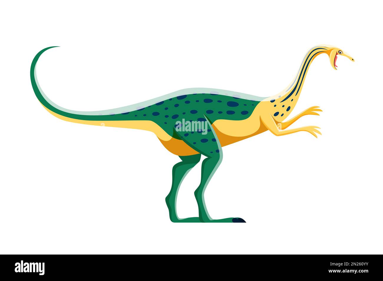 Personnage de dinosaure de cartoon Elmisaurus. Bête préhistorique ou ...