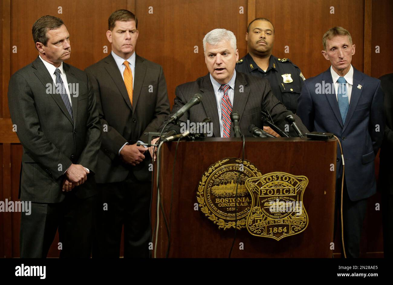 Suffolk County District Attorney Daniel F. Conley speaks as FBI Special ...