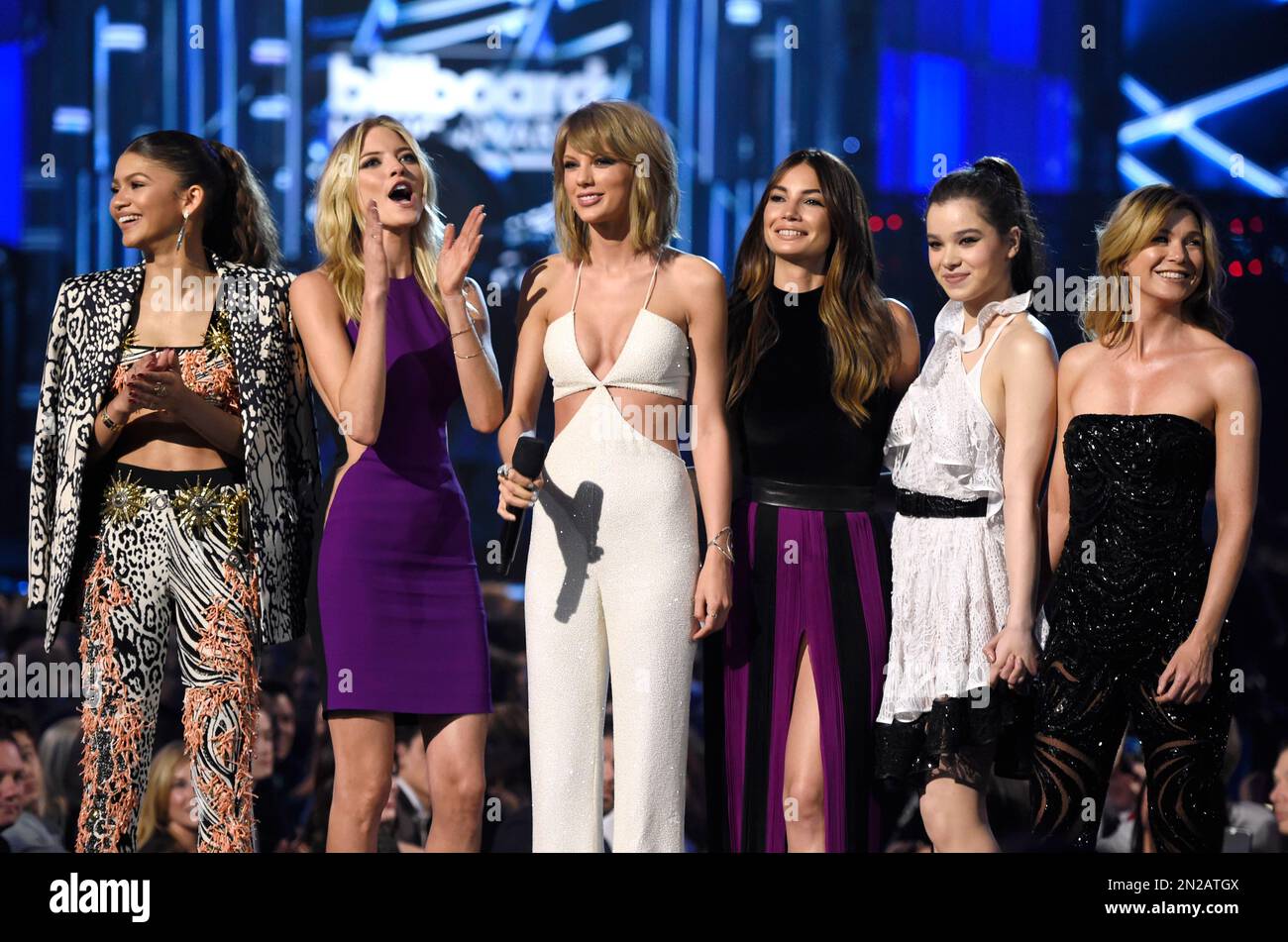 Zendaya, from left, Martha Hunt, Taylor Swift, Lily Aldridge, Hailee ...