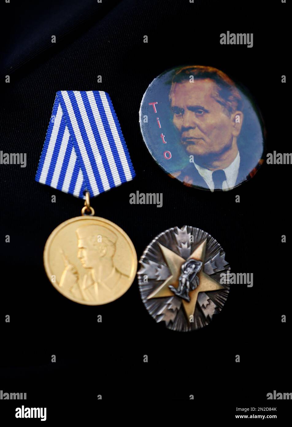 A supporter of late Yugoslav communist president Josip Broz Tito wears ...