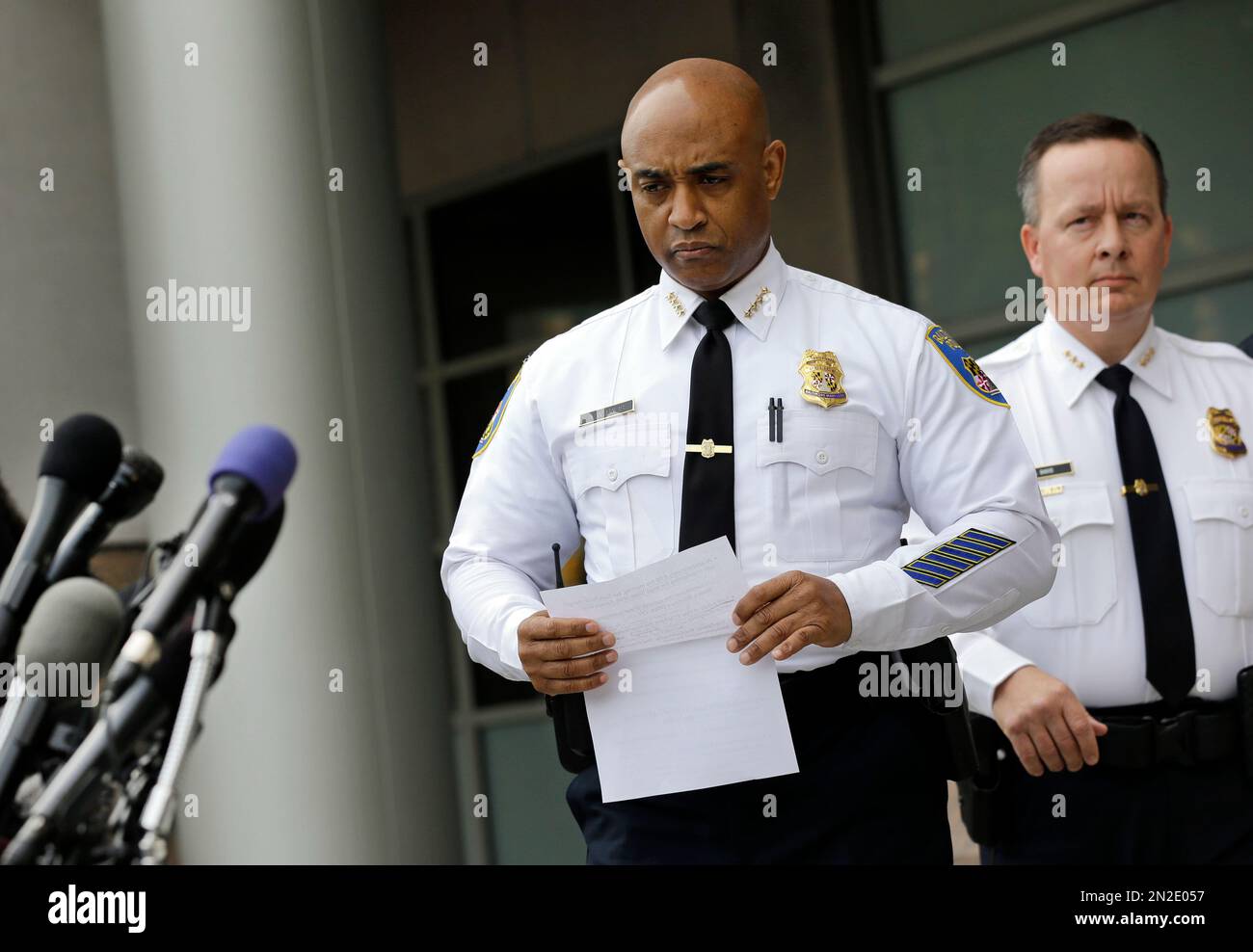 Baltimore Police Department Commissioner Anthony Batts, center ...