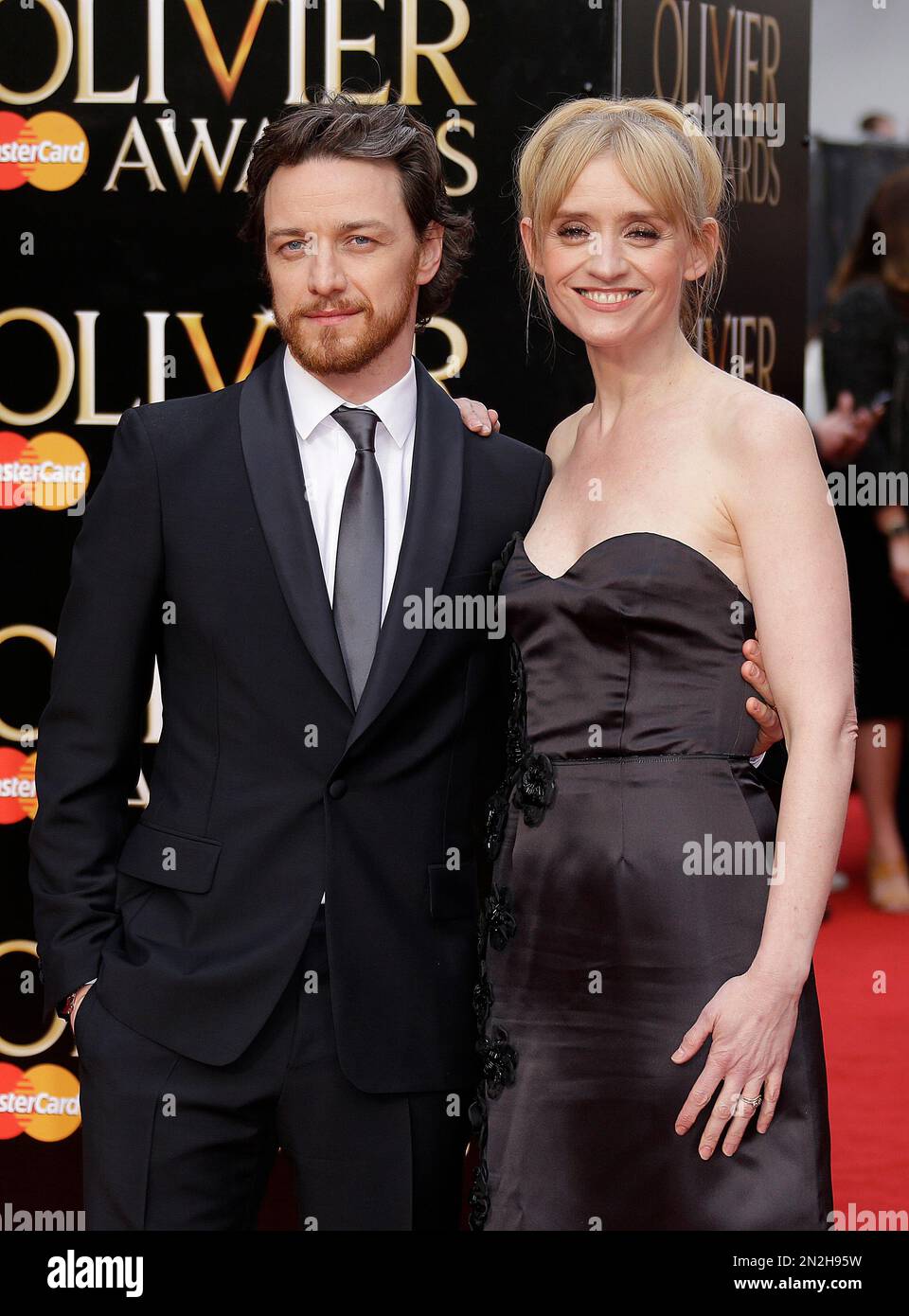 Actors James McAvoy, left, and wife Anne-Marie Duff pose for ...