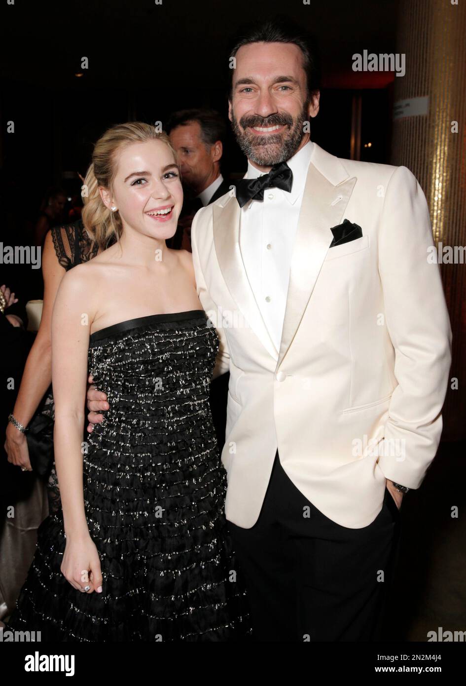 EXCLUSIVE - Kiernan Shipka, left, and Jon Hamm attend AMC's Black & Red ...
