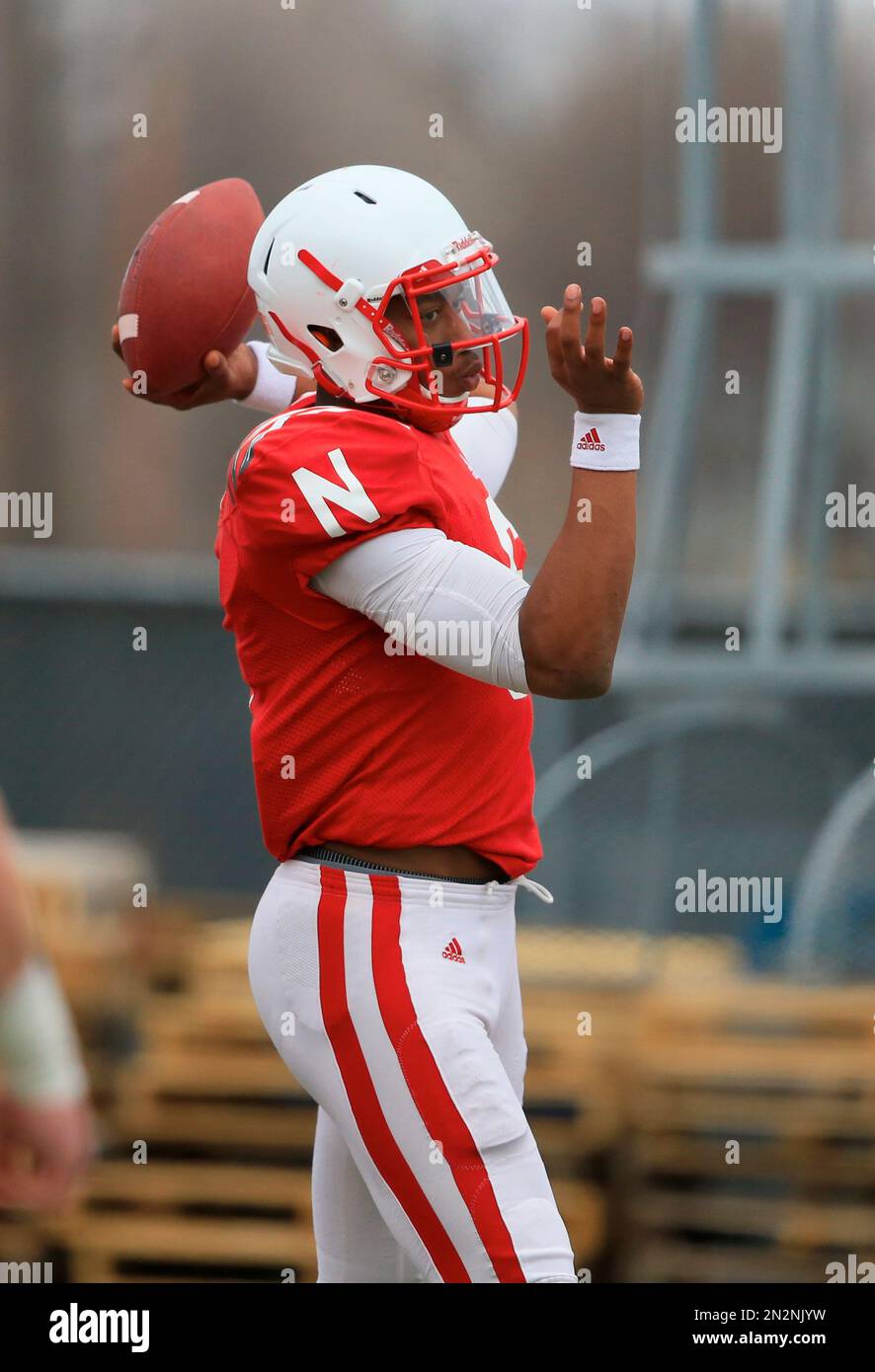 Nebraska quarterback AJ Bush (6) throws during NCAA college football ...