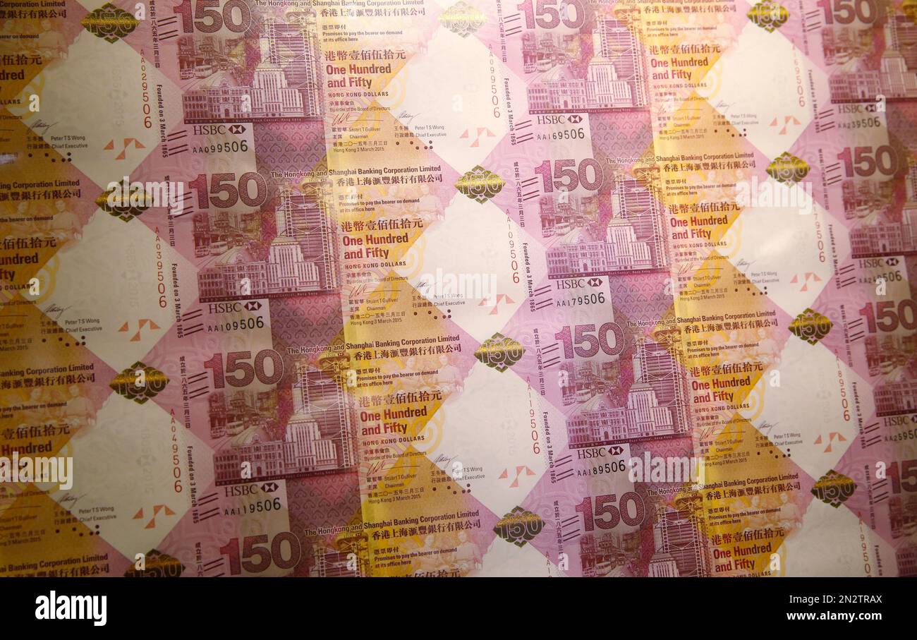 A 35-in-1 uncut special commemorative HK$150 banknote set that marks ...