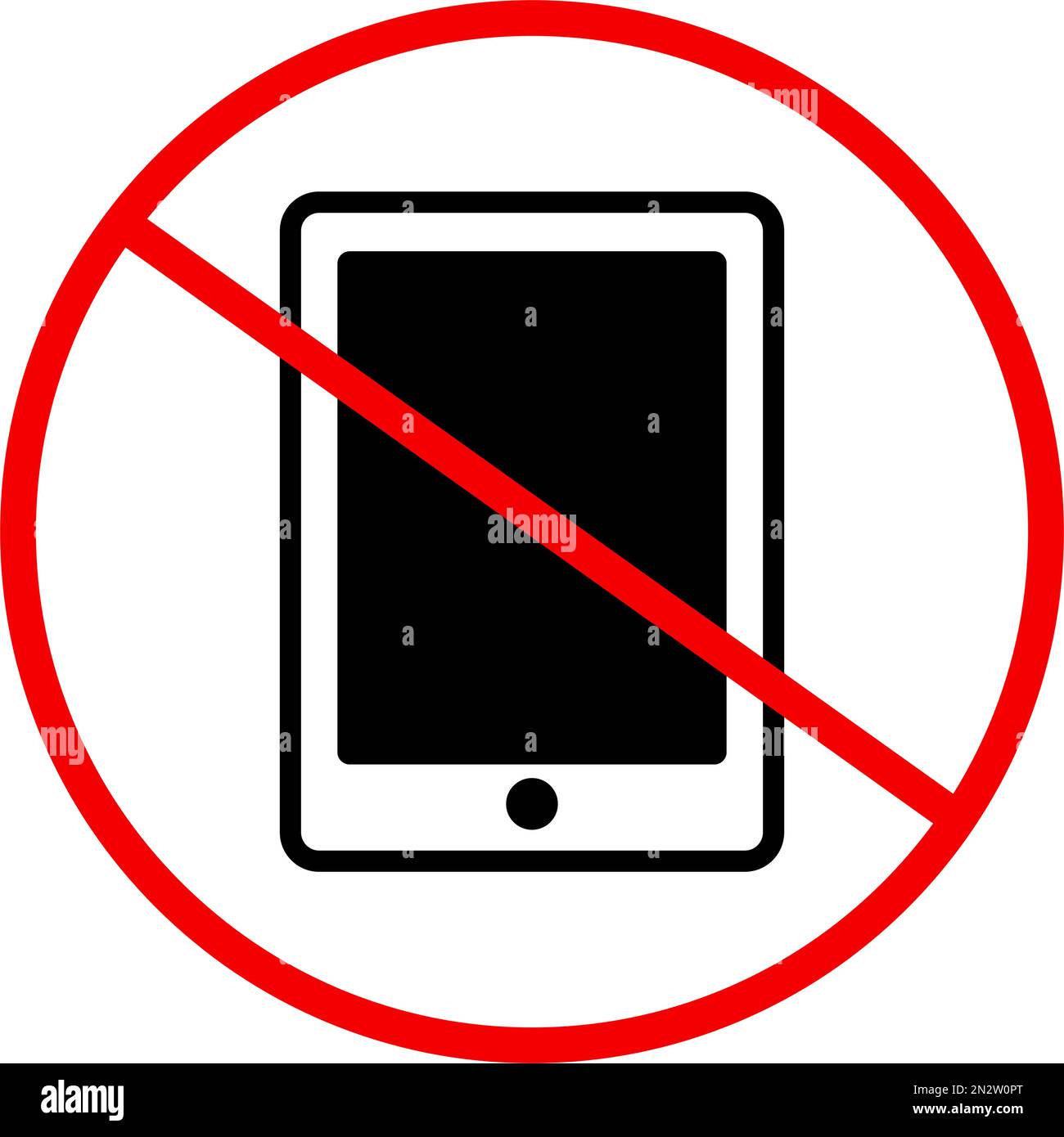 Panneau d'interdiction du smartphone. Panneau d'avertissement du ...