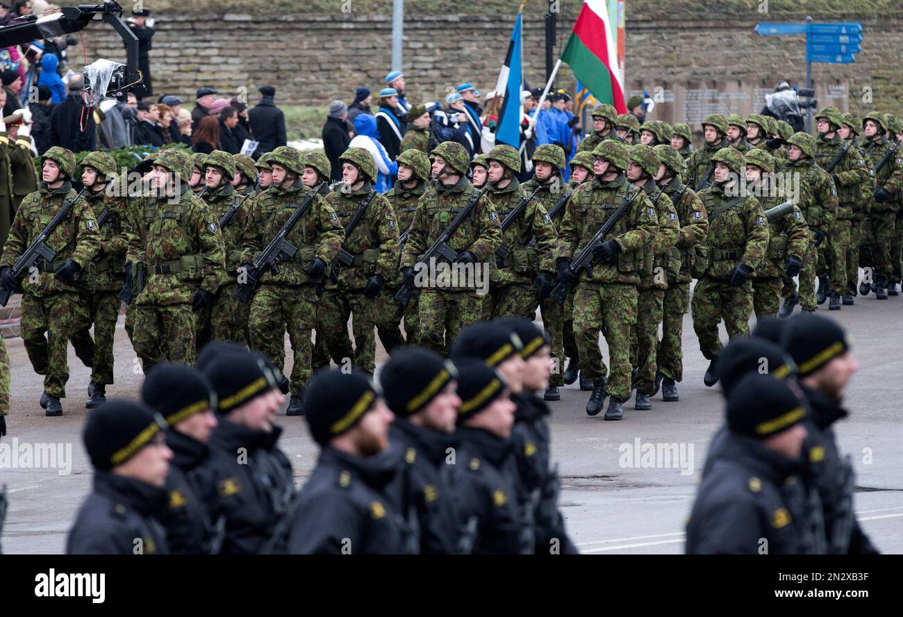 CAPTION CORRECTION, CORRECTS CITY AND DATE - Estonian troops parade in ...