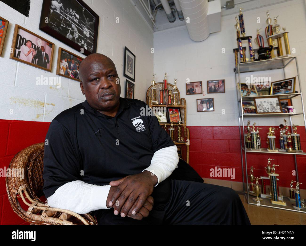 Former heavyweight boxing champion James "Buster" Douglas sits in a room at Thompson Recreation ...