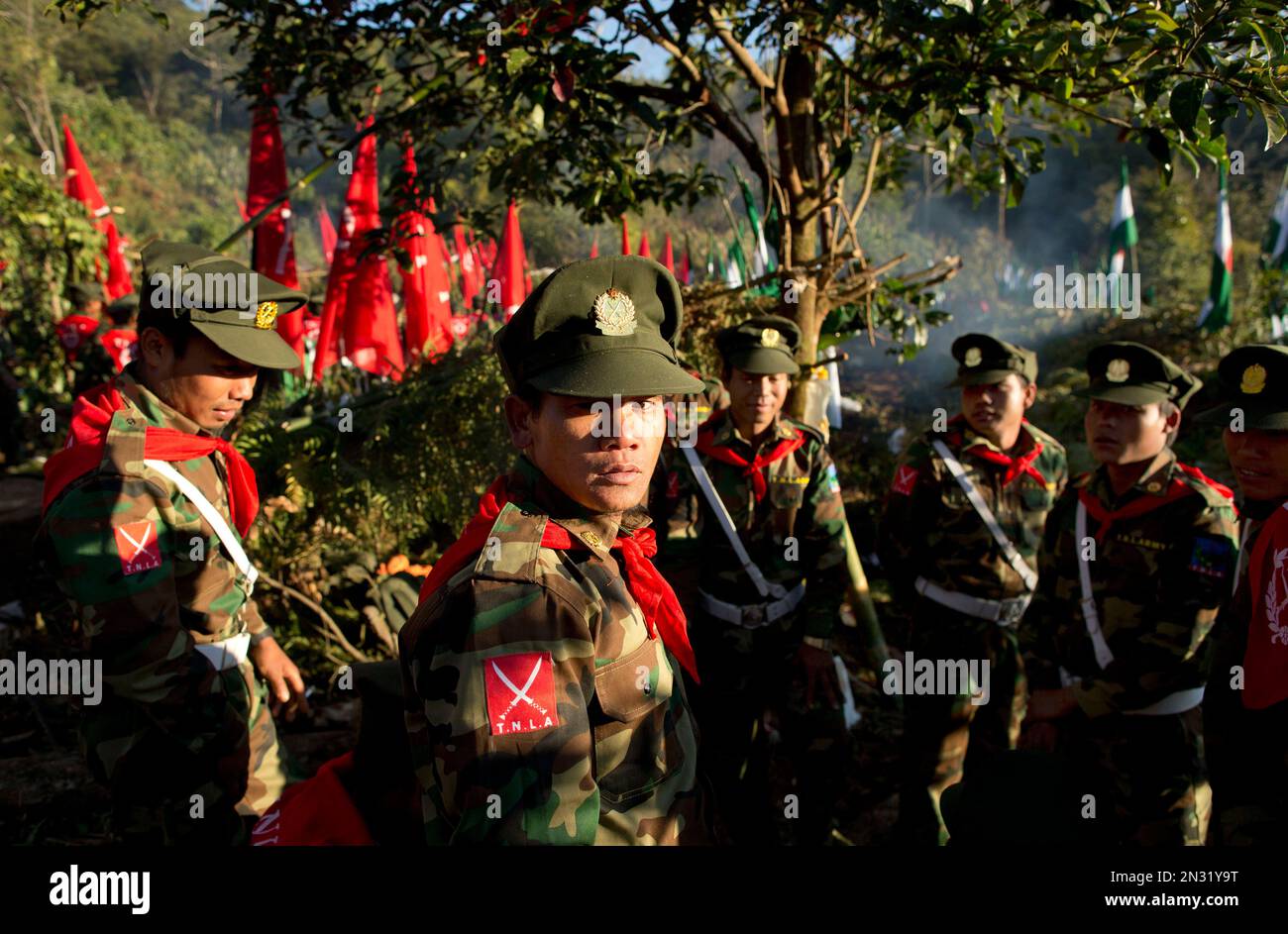 In this Jan. 12, 2015 photo, officers with the Ta’ang National ...