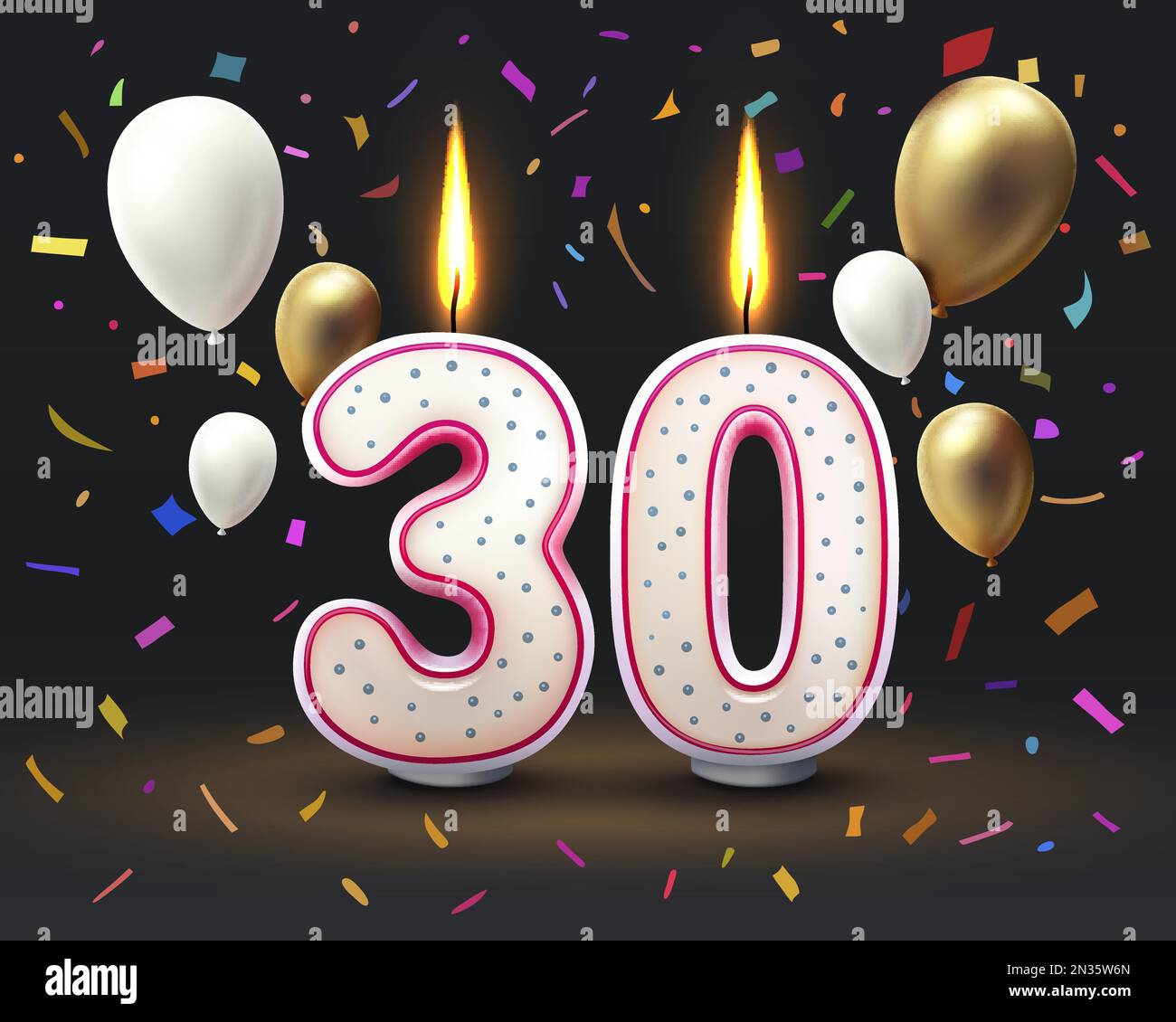 Joyeux anniversaire.30 anniversaire de l'anniversaire, bougie sous ...