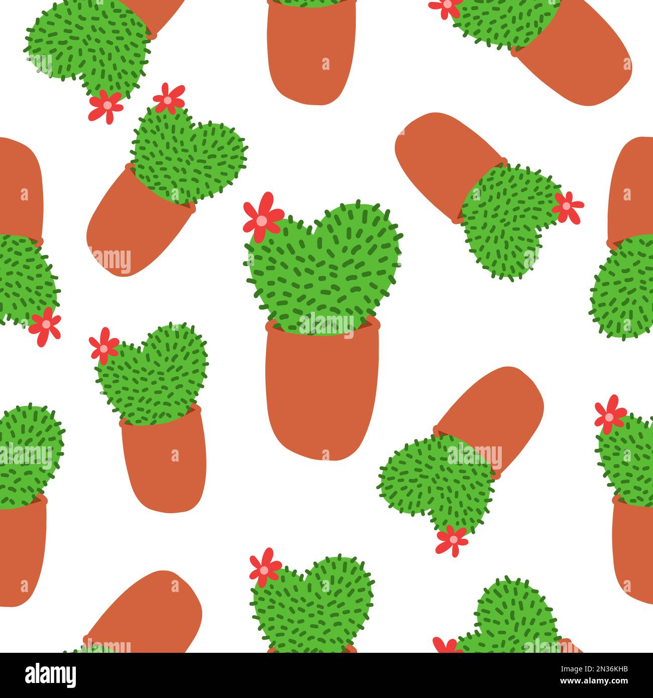 Motif cactus. Illustration vectorielle de style dessin animé plat ...