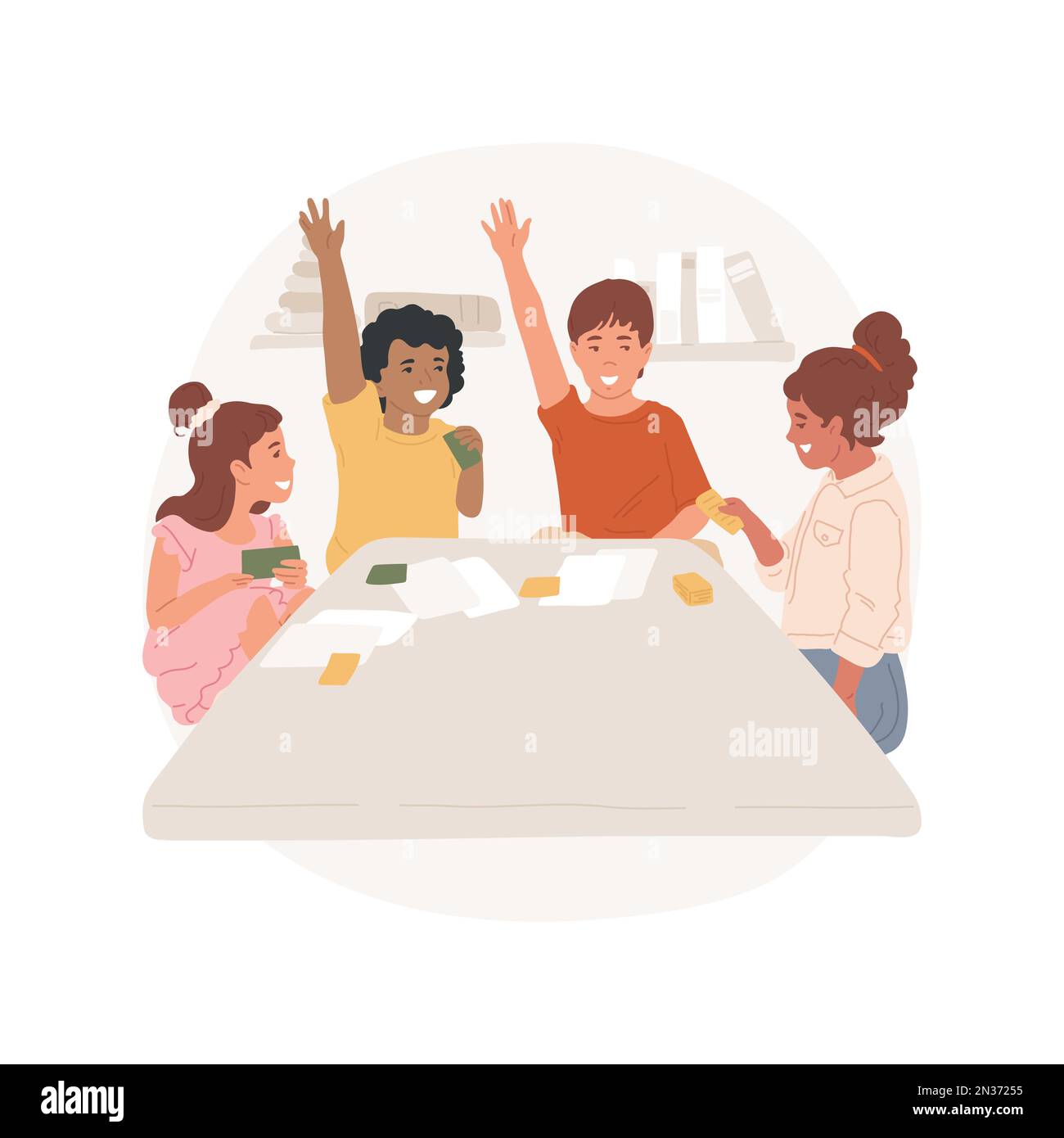 Jeu de quiz illustration vectorielle de dessin animé isolée. Les ...