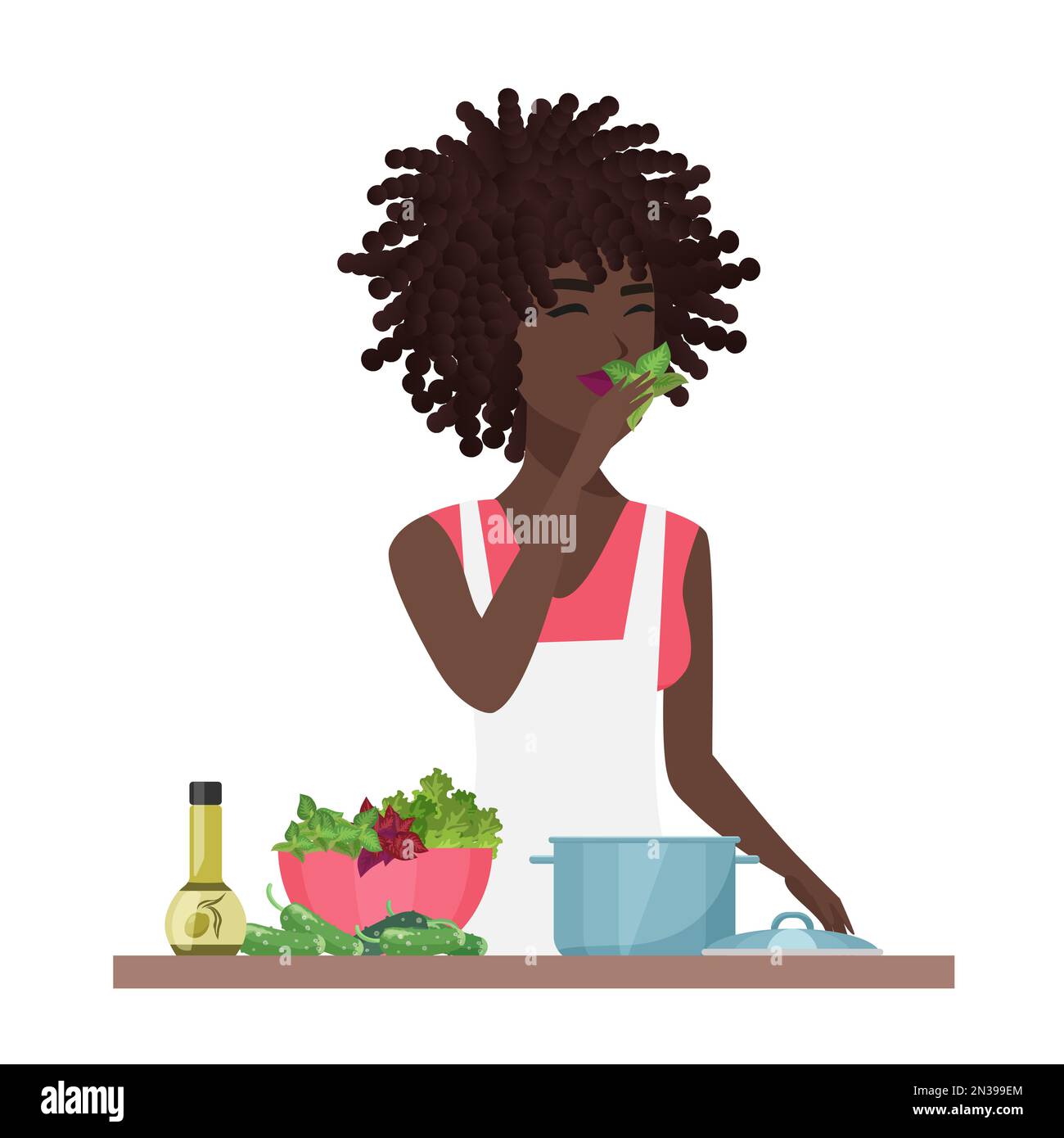 African woman cooking Banque d'images détourées - Alamy