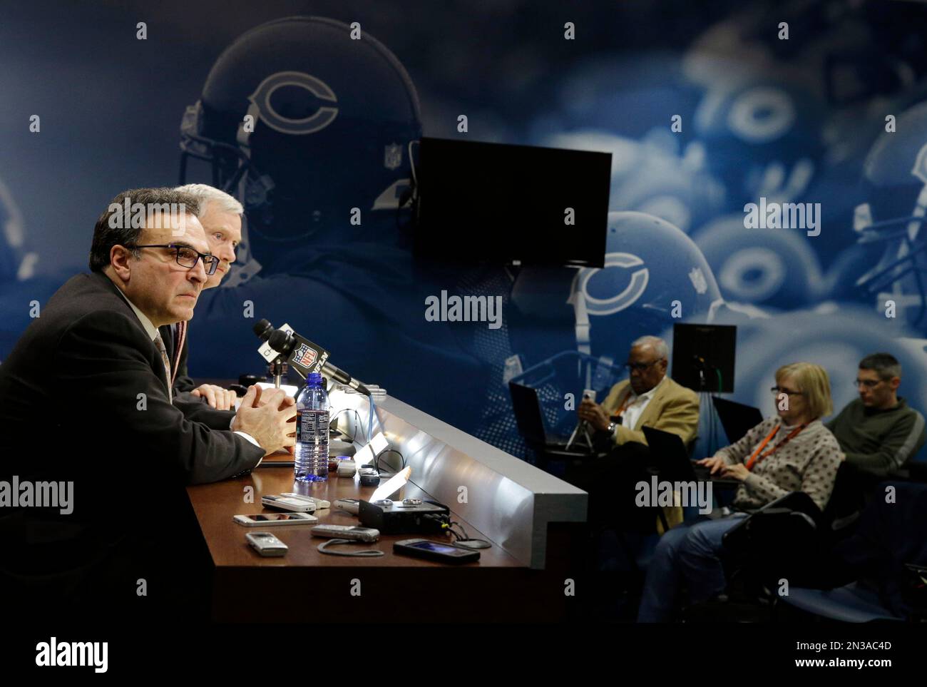 Chicago Bears President and CEO Ted Phillips, left, and Chairman George ...