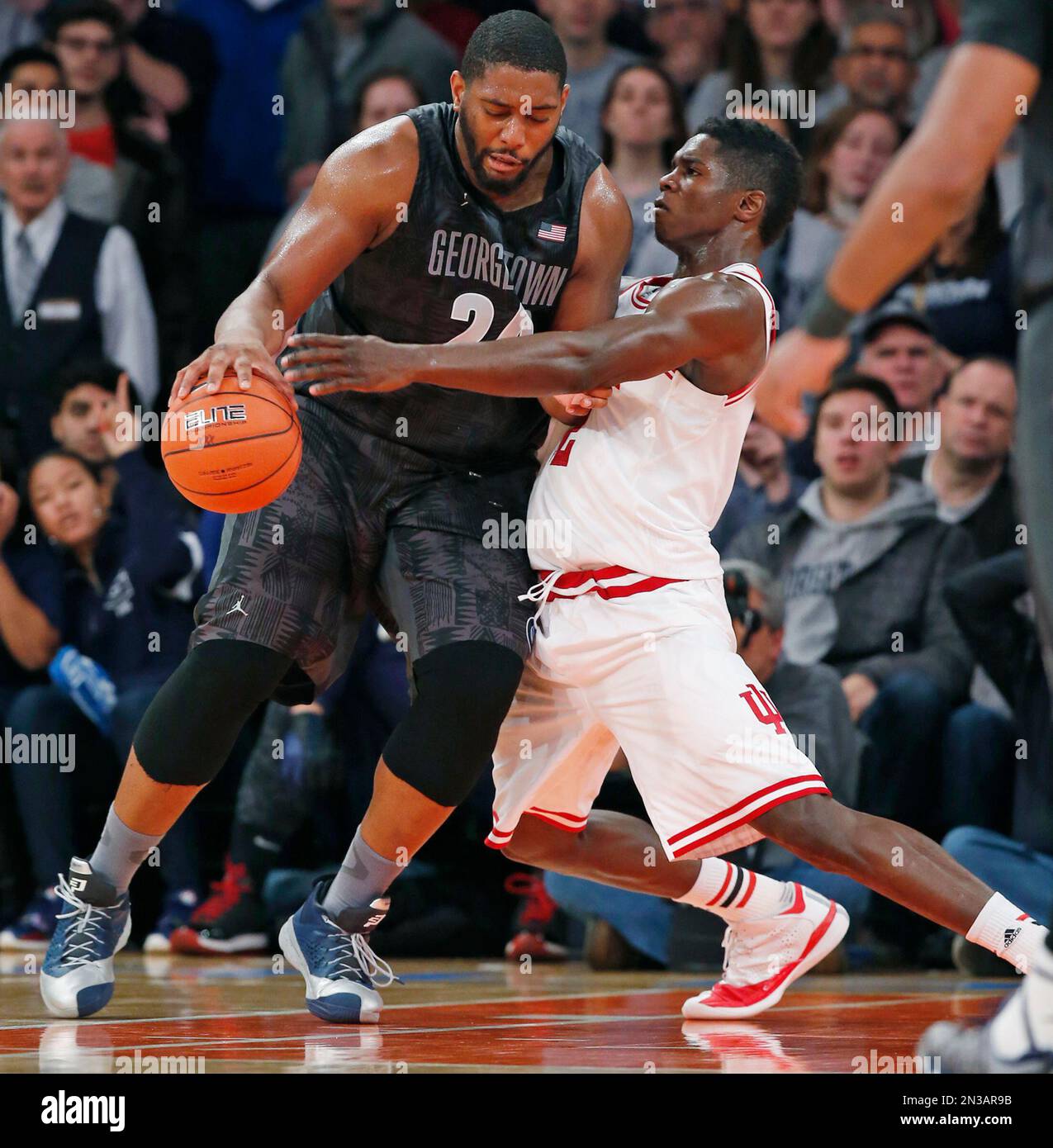 Indiana forward Hanner Mosquera-Perea, right, defends as Georgetown ...