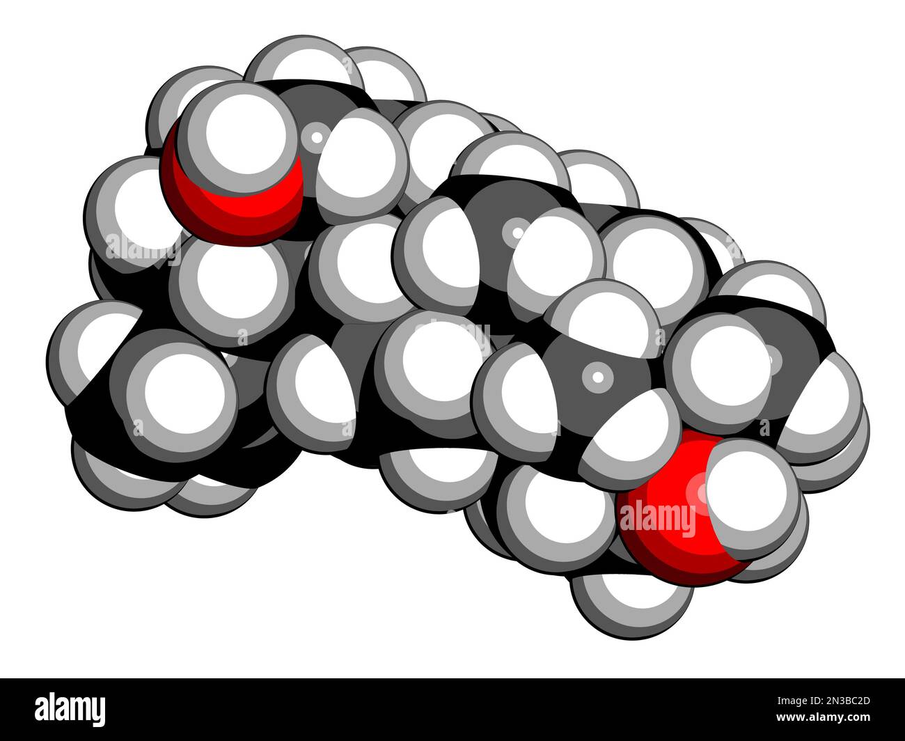Molécule de médicament de bétalin. Isolé de l'écorce de bouleau. 3D ...