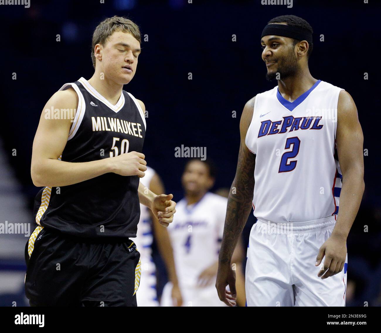 Milwaukee forward Brett Prahl (50) reacts after missing a basket as ...