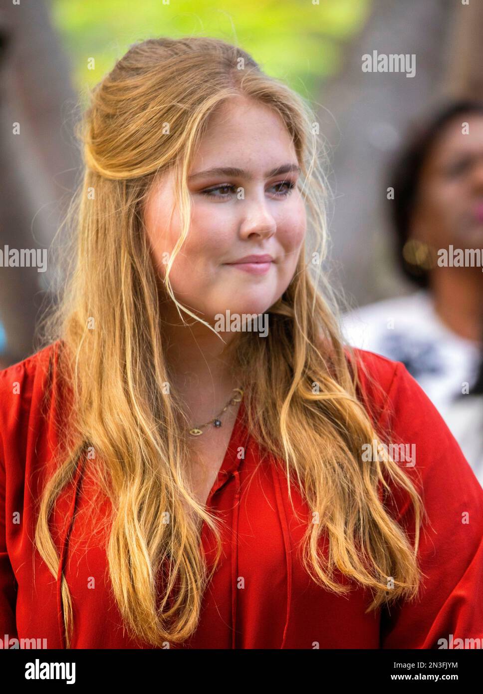 La princesse Amalia des pays-Bas au parc Emilio Wilson de Philipsburg ...