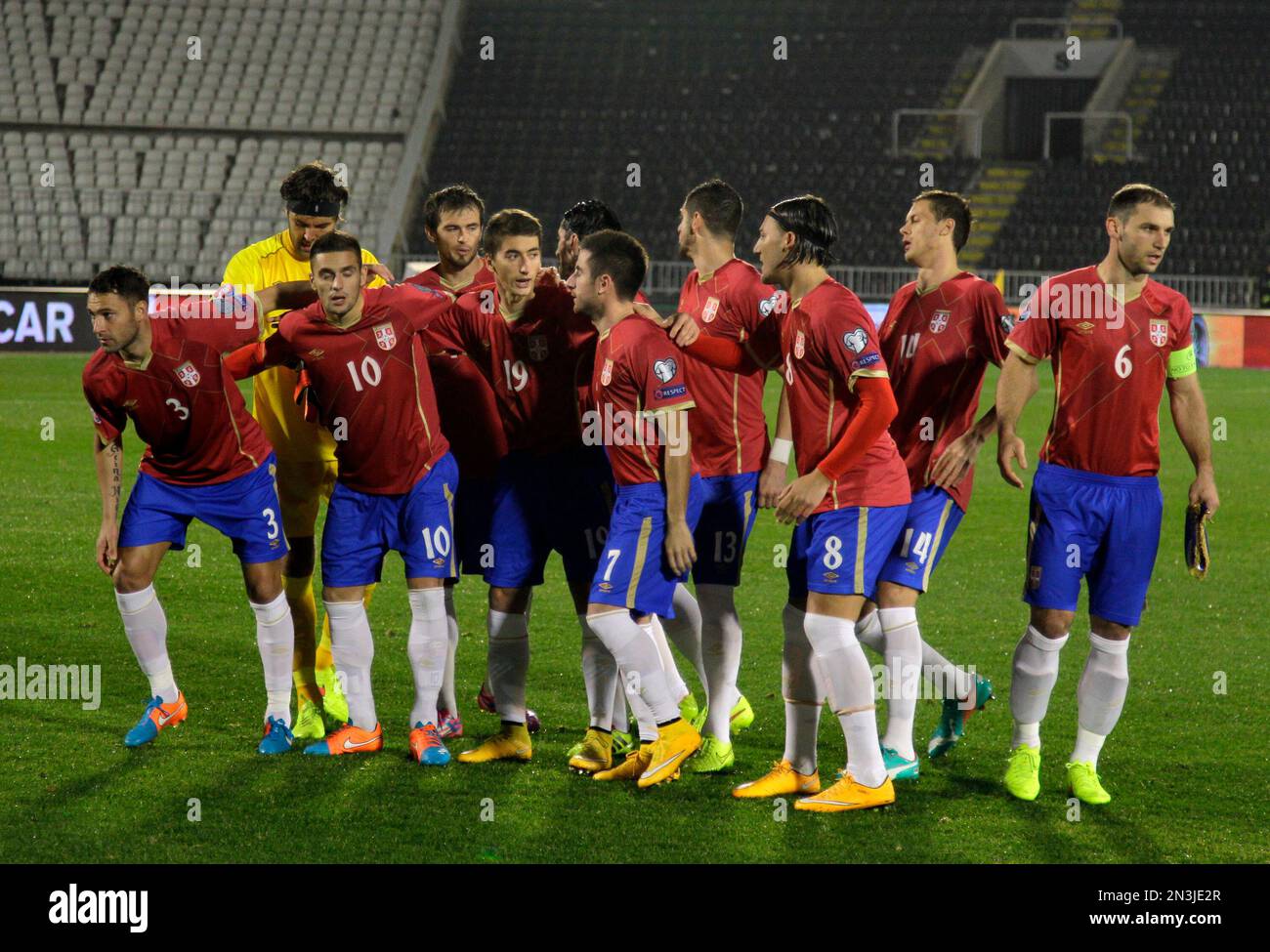 Serbia's national soccer team players before their Euro 2016 Group I ...