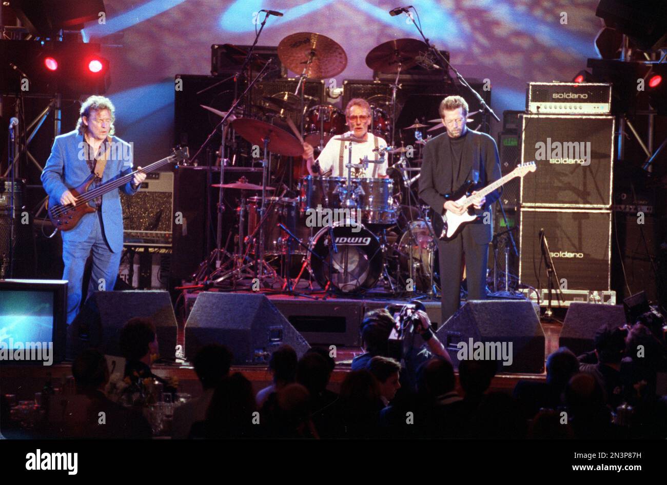 FILE - In this Jan 13, 1993 file photo, members of the rock group Cream ...