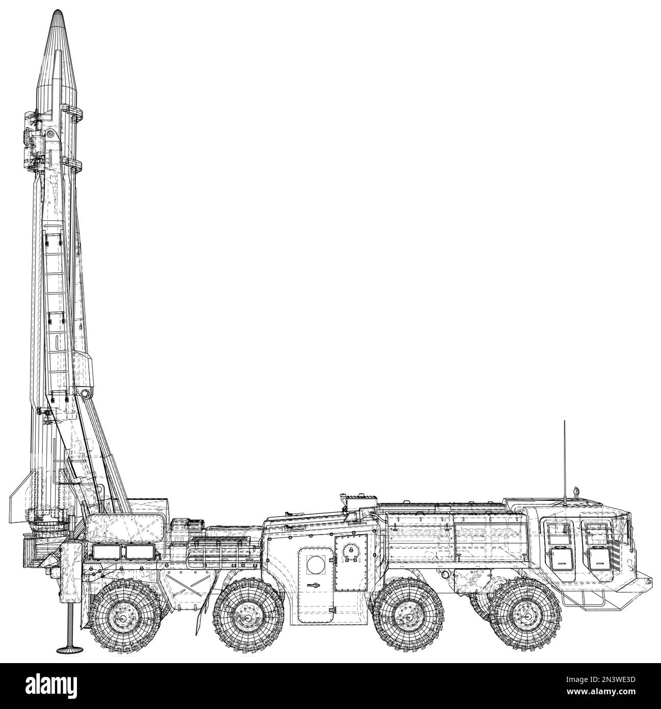 Un complexe de missiles antiaériens mobiles sur un camion, un lanceur ...